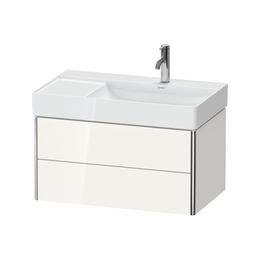 Duravit Waschtischunterschrank XSquare 78,4x46x39,7cm, 2 La, B r, wandh&auml;ngend, sw hgl (XS416904040)