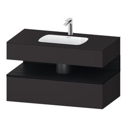 Duravit Einbauwaschtisch-M&ouml;bel-Set Qatego 100x55x60cm, E sw/gra matt, Konsolen-Waschtischunterbau (QA4786016800000)