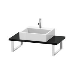 Duravit Konsole Compact L-Cube 80-200x48cm, 1 Ausschn, St&auml;r 3cm, sw hgl (LC104C04040)