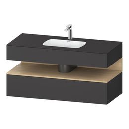 Duravit Einbauwaschtisch-M&ouml;bel-Set Qatego 120x55x60cm, E nat/grap ma, Konsolen-Waschtischunterbau (QA4787030490000)