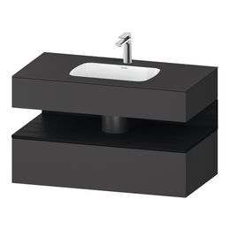 Duravit Einbauwaschtisch-M&ouml;bel-Set Qatego 100x55x60cm, E sw/gra m, Kon-WTU, B (QA4786016490010)