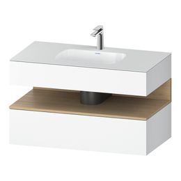 Duravit Einbauwaschtisch-M&ouml;bel-Set Qatego 100x55x60cm, E nat/wei&szlig; ma, Konsolen-Waschtischunterbau (QA4786030180000)