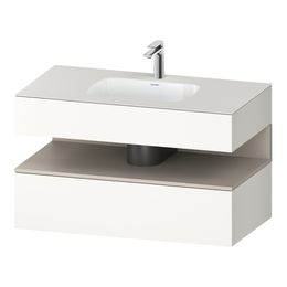 Duravit Einbauwaschtisch-M&ouml;bel-Set Qatego 100x55x60cm, T m/we matt, Konsolen-Waschtischunterbau (QA4786091840000)