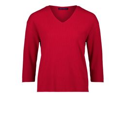 Rundhalspullover Betty Barclay "Feinstrickpullover mit V-Ausschnitt", Damen, Gr. 42, rot, Obermaterial: 50% Viskose CV. 27% Polyamid PA. 23% Polyester PES., Pullover Rundhalspullover