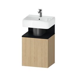 Duravit Waschtischunterschrank Qatego 44x35x64,5cm, 1 T, T r, Ei schwarz/E Nat (QA4076R16300000)