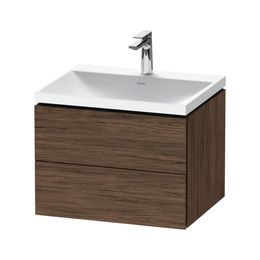 Duravit M&ouml;bel-Set L-Cube 60x48x48cm, m HL, Nussb dkl., 2 Schub. (LC6950O21210000)