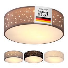 DeubaXXL DE Deckenlampe Taupe Stoff &Oslash;30cm Sternenhimmel 109406