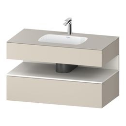 Duravit Einbauwaschtisch-M&ouml;bel-Set Qatego 100x55x60cm, w m/ta matt, Konsolen-Waschtischunterbau (QA4786084830000)