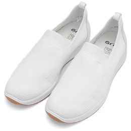 Slipper Ara "LISSABON", Damen, Gr. 8,5 (42,5), wei&szlig;, Glattleder, Textil, unifarben, Basic, Schuhe Slipper, Slip-On-Sneaker, Schlupfschuh, Komfortschuh in Weite G