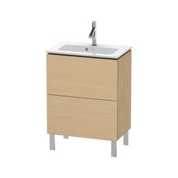 Duravit Waschtischunterschrank Compact L-Cube 62x39,1cm, Ei natur, 2 Ausz&uuml;ge, stehend (LC667303030)