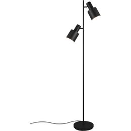Trio LEUCHTEN Stehlampe "AGUDO, Stehleuchte 2-flammig, exkl 2xE27 max 10W, mit Fu&szlig;schalter", schwarz (schwarz matt), 2, H: 161cm, 1 Stk., Leuchten, 161cm hoch, Metall Lampenschirme, Stehlampe Wohnzimmer Esszimmer, Stehlampe