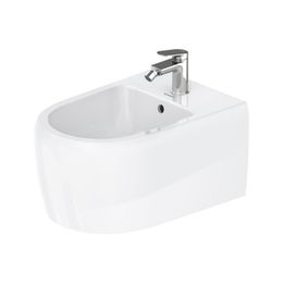 Duravit Wand Bidet Qatego 38,5x57cm, m HL, &Uuml;L, Hahnloch, we hgl (2263150000)