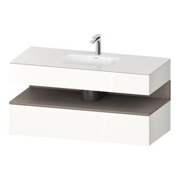 Duravit Einbauwaschtisch-M&ouml;bel-Set Qatego 120x55x60cm, ba m/we hgl, Konsolen-Waschtischunterbau (QA4787043220000)