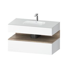 Duravit Einbauwaschtisch-M&ouml;bel-Set Qatego 100x55x60cm, E Marmor/w ma, Konsolen-Waschtischunterbau (QA4786055180000)