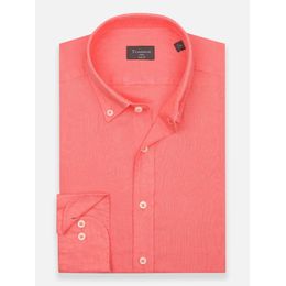 7camicie Businesshemd 'Leonardo Linen Man Shirt Pink' Herren Gr&ouml;&szlig;e 40 rot