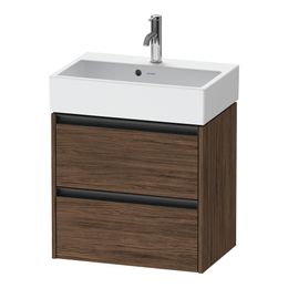 Duravit Waschtischunterschrank Ketho.2 Compact 58,4x39x54,9cm, 2 SBK, wandh&auml;ngend, Nussb dkl. (K25273021210000)