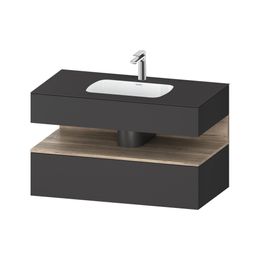 Duravit Einbauwaschtisch-M&ouml;bel-Set Qatego 100x55x60cm, E Ma/Gra m, Kon-WTU, B (QA4786055490010)