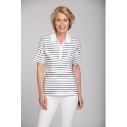 Clarina Damen T-Shirt "HEINRICH", wei&szlig;, Gr. 46, gestreift, Obermaterial: 100% Baumwolle., Shirts, Pima Cotton Interlock