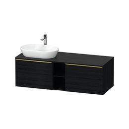 Duravit Waschtischunterschrank D-Neo 140x55cm, 2 A, 1 Pl, B L, g pol/Eiche sw (DE4950L34160000)