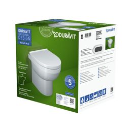 Duravit Stand-WC, Tiefsp&uuml;ler Set No. 1 mit WC-Sitz, Rimless, wei&szlig; (41840900A1)
