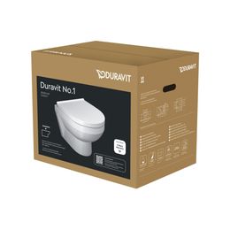 Duravit Wand-WC-Set No. 1 Compact mit WC-Sitz, Rimless, wei&szlig; (45750900A1)