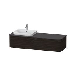 Duravit Waschtischunterschrank o. ES Happy D.2 Plus 35,4x160cm, 2 Ausz., BP l, Nussb geb. (HP4944L69690010)