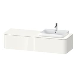 Duravit Waschtischunterschrank o. ES Happy D.2 Plus 35,4x160cm, 2 Ausz., BP r, we. Hochglanz (HP4944R22220010)