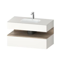 Duravit Einbauwaschtisch-M&ouml;bel-Set Qatego 100x55x60cm, E Ma/w matt, Konsolen-Waschtischunterbau (QA4786055840000)