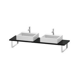Duravit Konsole Cpmpact L-Cube 80-200x48cm, 2 Ausschn, St&auml;r 3cm, sw hgl (LC105C04040)