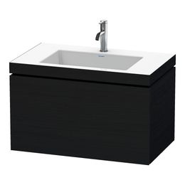 Duravit Waschtischunterschrank c-bonded L-Cube 80x48cm, 1 HL, Eiche schwarz, 1 Auszug (LC6917O1616)