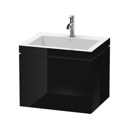 Duravit Waschtischunterschrank c-bonded L-Cube 60 x48cm, 1 HL, sw hgl, 1 Ausz., wandh&auml;ngend (LC6916O4040)