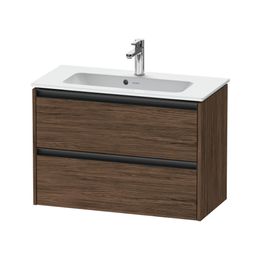 Duravit Waschtischunterschrank Ketho.2 Compact 81x39cm, Nussb dkl., 2 Schub., wandh&auml;ngend (K25256021210000)