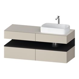 Duravit Waschtischunterschrank Qatego 140x55x60cm, gra m/ta m, Pl, Beck. re (QA4766080830000)