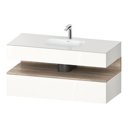 Duravit Einbauwaschtisch-M&ouml;bel-Set Qatego 120x55x60cm, E Ma/w hgl, Konsolen-Waschtischunterbau (QA4787055220000)