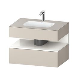 Duravit Einbauwaschtisch-M&ouml;bel-Set Qatego 80x55x60cm, w Hgl/taupe ma, Konsolen-Waschtischunterbau (QA4785022910000)
