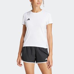 Damen Laufshirt "ADIZERO E TEE", wei&szlig;, Gr. XS, adidas Performance, Obermaterial: 100% Polyester, Shirts, f&uuml;r Erwachsene, ohne Verschluss, mit