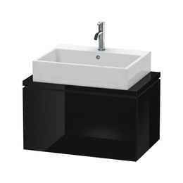Duravit Waschtischunterschrank Compact L-Cube 72x47,7cm, sw hgl, f&uuml;r Konsole, 1 Auszug (LC580104040)