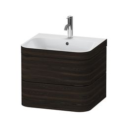 Duravit M&ouml;belwaschtisch-Unterschrank Happy D.2 Plus 57,5x49cm, 1 HL, Nussb geb., 2 Schubk. (HP4635O6969)
