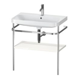Duravit M&ouml;belwaschtisch-Kombi Happy D.2 Plus 77,5x49cm, 1 HL, we hgl, m Metallkonsole (HP4837O2222)