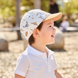 MaxiMo Jungen Baseball Capwollwei&szlig;, rehbraun, Gr. 49, Canvas, Baumwolle, Caps, Wollwei&szlig;, Dino-Motiv, Klettverschluss, 5-Panel-Cap, Jungen
