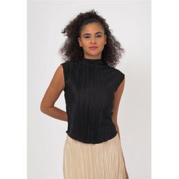 FRESHLIONS Damen Klassische Bluse "Loreen", schwarz, Gr. S, unifarben, 100% Polyester, Blusen, aus recyceltem Polyester