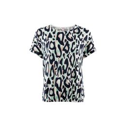 STOOKER WOMEN Damen Kurzarmshirt "STCLEA Print T-Shirt", gr&uuml;n, Gr. L, Feinstrick, 96% Polyester, 4% Elasthan, Shirts, Regular Fit T-Shirt Spitzen-