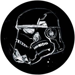 Fototapete Komar "Vlies selbstklebend - Star Wars Ink Stormtrooper - Gr&ouml;&szlig;e 125 x 125 cm", schwarz (schwarz, wei&szlig;), B:125m L:125m, Vlies, Tapeten, Kinderzimmer
