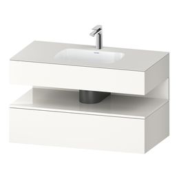 Duravit Einbauwaschtisch-M&ouml;bel-Set Qatego 100x55x60cm, w hgl/we m, Kon-WTU, B (QA4786022840010)