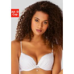 Lascana Damen Push-up-BH, Gr. 85, wei&szlig;, Microtouch, Obermaterial: 60% Polyamid, 35% Polyester, 5% Elasthan, BHs, mit einzigartigen