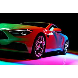 Fototapete papermoon "Modernes Coup&eacute;-Auto", bunt, B:4m L:2,6m, Vlies, Tapeten