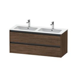 Duravit Waschtischunterschrank Ketho.2 128x48x55cm, 2 Schub., wandh&auml;ngend, Nussb dkl. (K25266021210000)