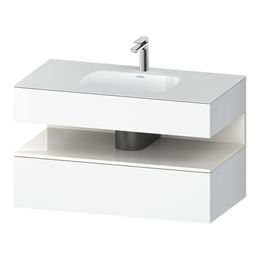 Duravit Einbauwaschtisch-M&ouml;bel-Set Qatego 100x55x60cm, w hgl/we m, Kon-WTU, B (QA4786022180010)