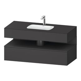 Duravit Einbauwaschtisch-M&ouml;bel-Set Qatego 120x55x60cm, gra m, Kon-WTU, Nischenb (QA4787049490010)