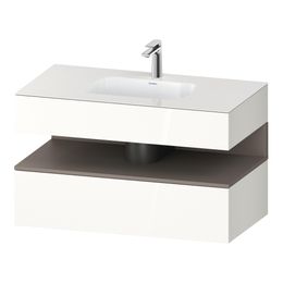 Duravit Einbauwaschtisch-M&ouml;bel-Set Qatego 100x55x60cm, ba m/we hgl, Konsolen-Waschtischunterbau (QA4786043220000)